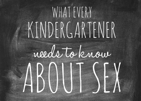 What Every Kindergartener Needs To Know About Sex Artofit