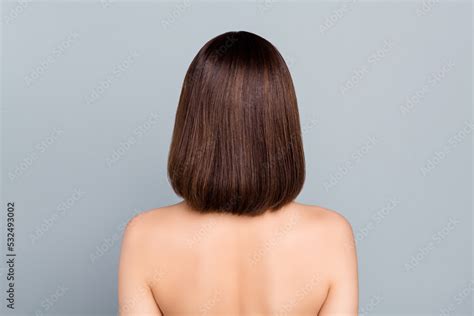 Back View Photo Of Slim Beautiful Naked Shoulders Girl Haircare Keratin