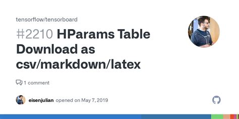 Hparams Table Download As Csvmarkdownlatex · Issue 2210 · Tensorflowtensorboard · Github