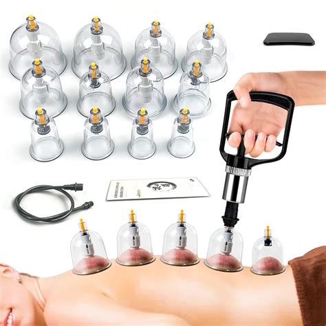 Aikotoo Cupping Therapy Set W 12 Massage Cups For Back Pain Relief