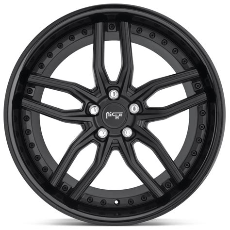 19 Niche Wheels M194 Methos Matte Black Face With Gloss Black Lip Rims