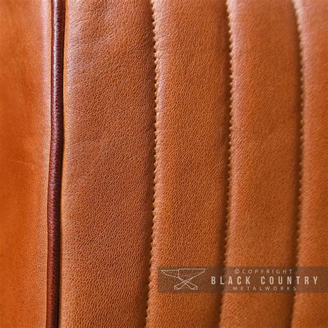 The Orton Mango Wood And Tan Leather Stool Black Country Metalworks