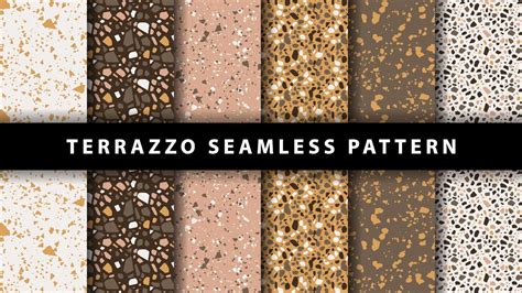 Set Of Terrazzo Seamless Patterns Terrazzo Floor Pattern Terrazzo Seamless Pattern Collection