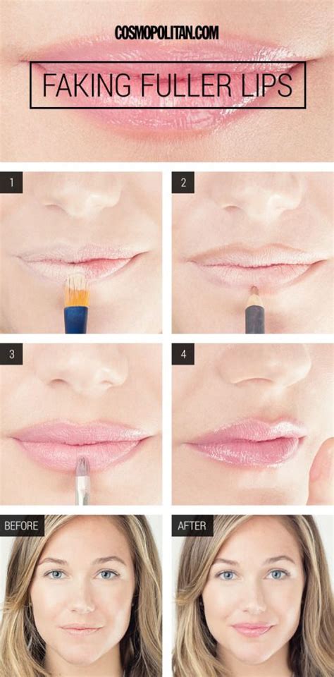 How To Fake Fuller Lips Lips Fuller Fuller Lips Tutorial Best Makeup Tutorials