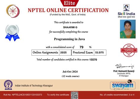 Shaarmi G On Linkedin Javaprogramming Nptel