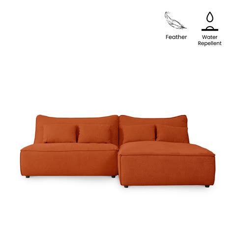 Daphne Umber Brown Armless Sectional Sofa