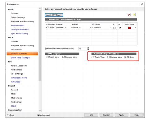 Cakewalk Cakewalksonar Documentation Setting Up Control Surfaces