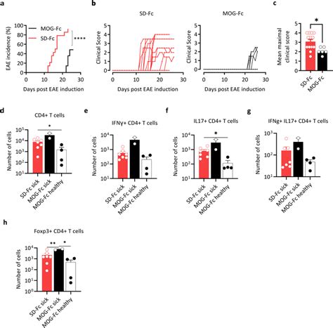Mog Fc Mitigates Eae In C57bl6 Mice Ac Eae Incidence A Mean