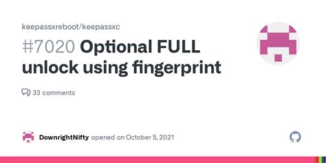 Optional Full Unlock Using Fingerprint · Issue 7020 · Keepassxrebootkeepassxc · Github