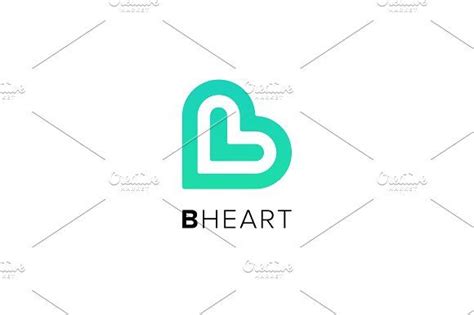 B Heart Logo Design For Branding