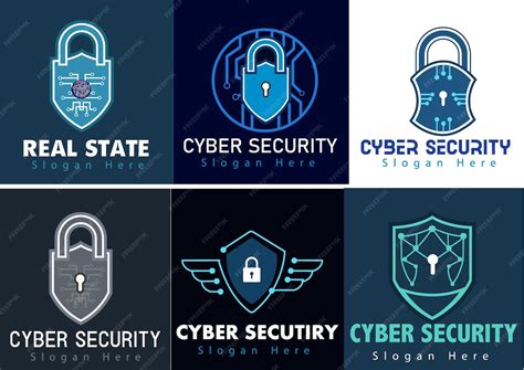 Premium Vector Four Logos For Cyber Security One Of Which Is A Cyber