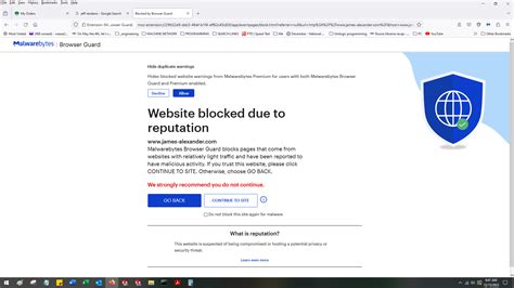 website blocked due to reputation chrome malwarebytes forums