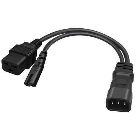 Bottone C14 To C7 C19 C14 Splitter 1ft32cm Iec 320 C14 Male Plug