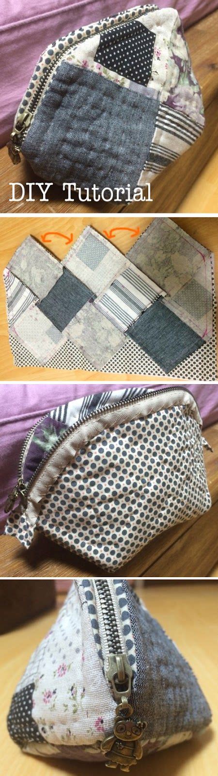 Quilted Patchwork Cosmetic Bag Tutorial Patchwork Bags Diy Bag With