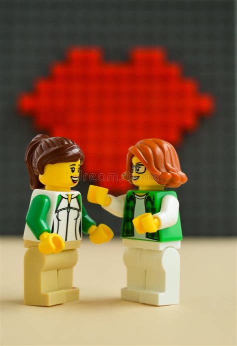 Pskov Russia March LEGO Toy People Of Girls Figurines Stand Together Are A Popular