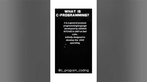 What Is C Programming Youtube