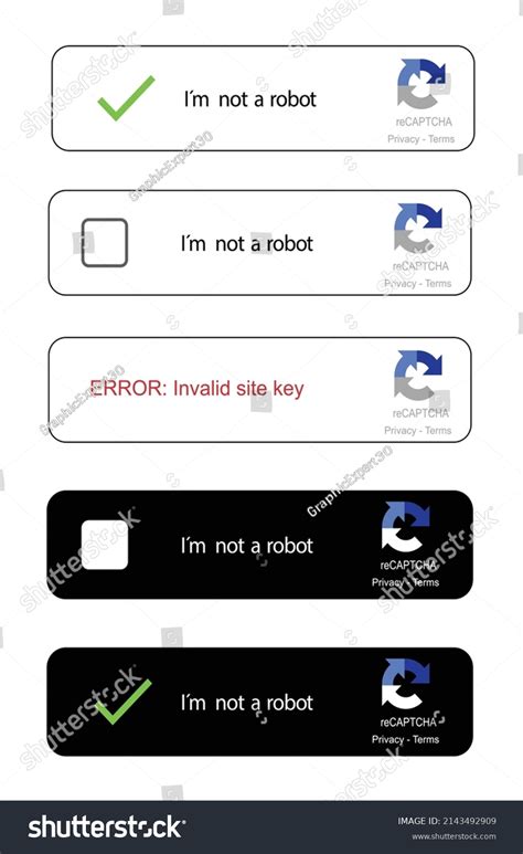Captcha Icon Set I Am Not A Robot Vector Royalty Free Stock Vector