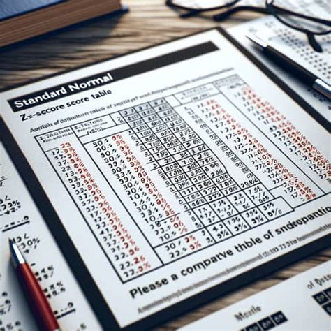 Positive And Negative Standard Normal Table On Tarpaulin Ai Art