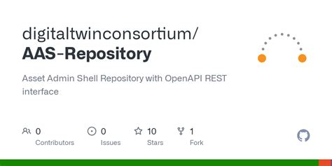 github digitaltwinconsortium aas repository asset admin shell