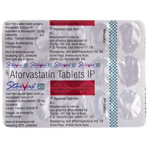 Storvas 20 Strip Of 15 Tablets At ₹ 177 58 Jalgaon Id 2855573461348