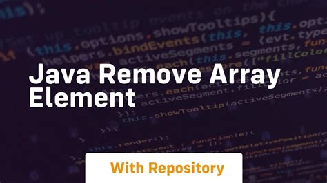 Java Remove Array Element Youtube