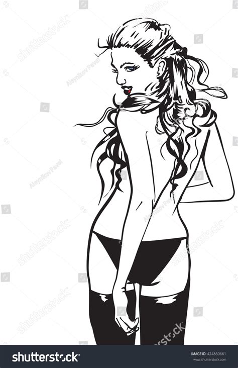 Naked Woman Back Vector Pic เวกเตอรสตอก ปลอดคาลขสทธ Shutterstock