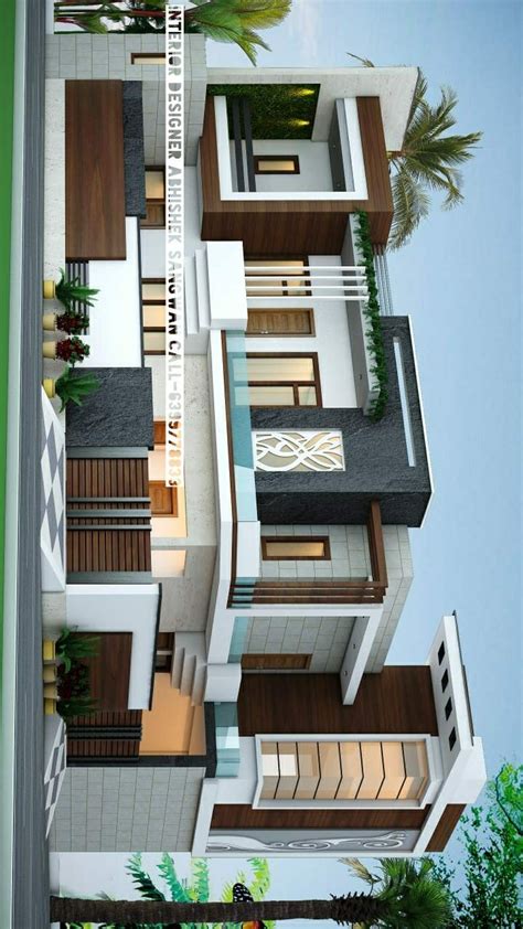 Corner Elevation Duplex House Design House Balcony Design Building