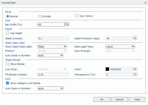 Format Bar Dialog Box Properties Logi Analytics