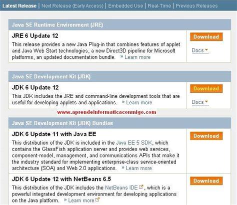 tutorial instalación java jdk 6 update 12 en windows xp aprende