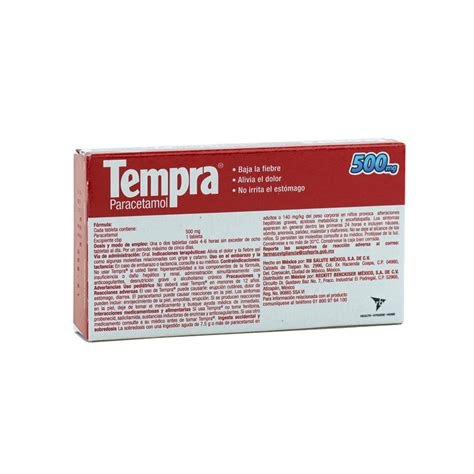 Tempra 500mg Tab C 10 Farmacias San Isidro Farmacia A Domicilio