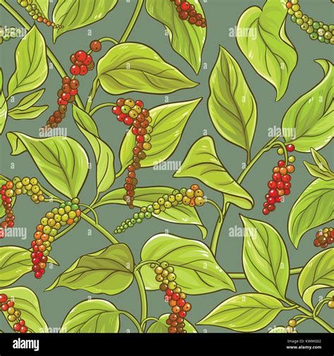 Black Ground Pepper Vector Pattern On Color Background Stock Vector