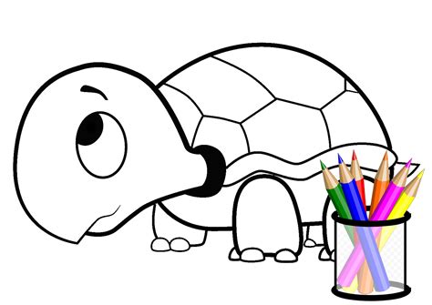 Cute Turtle Coloring Page Etsy