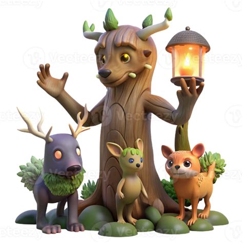 Dramatic Minimalist An Ancient Treant Communicating With Fores