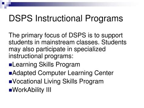 Ppt College Of Alameda Dsps Program Powerpoint Presentation Free
