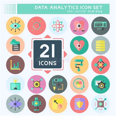 Data Analytics Icon Set Suitable For Data Analytics Symbol Flat Style Simple Design Editable