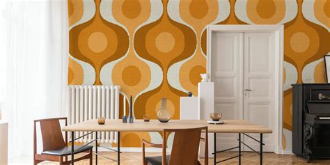 Fluffy 70s Retro Geometry Wallpaper Happywall