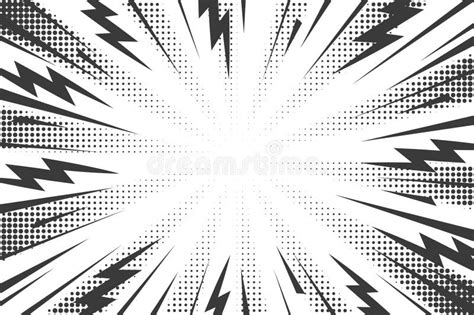 Comic Background With Lightning Burst Effect Vector Manga Graphic With