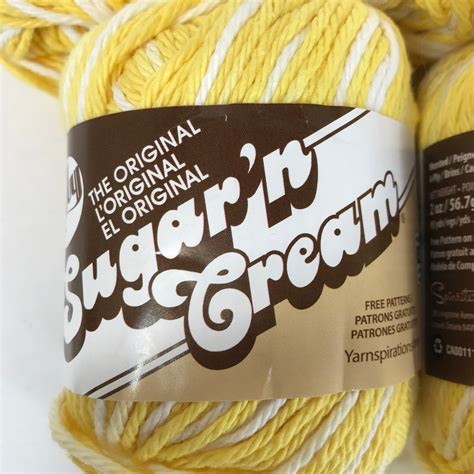 Lily Sugar N Cream Daisy Ombre Worsted 4 Ply Yarn 6 Pack Yellow White Ebay