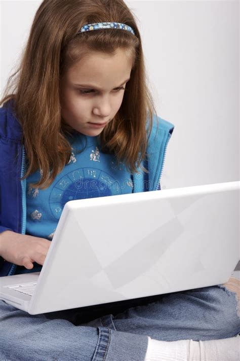 School Work On Her Laptop Stock Image Image Of Online 1880671