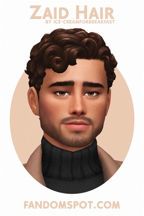 Zaid Hair By Ice Creamforbreakfast Sims 4 Cc Sims 4 Male Curly Hair