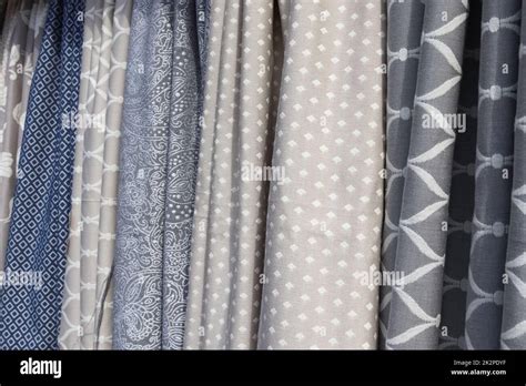 Samples Of Cloth And Fabrics In Different Colors Found At A Fabrics