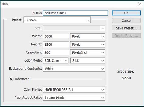 Cara Membuat Dokumen Baru Pada Photoshop Bimbel Sekolah