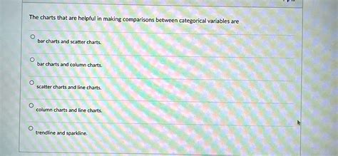 The Charts That Are Helpful In Making Comparisons Between Categorical Variables Are Bar Charts