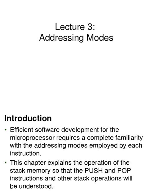 Lecture 3 Addressing Modes Pdf Pdf Assembly Language Array Data
