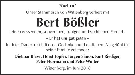 Traueranzeigen Von Bert Bößler Abschied Nehmen De