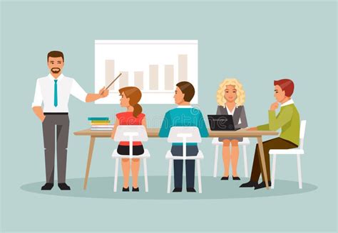 Office Meeting Vector Illustration Stock Vector Illustration Of
