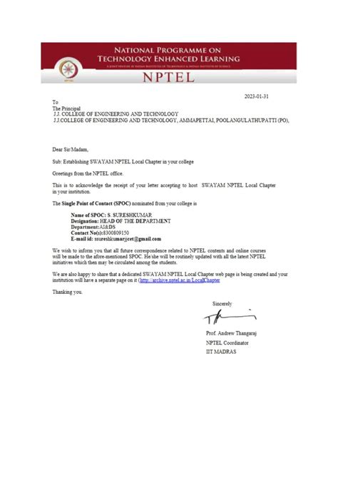 nptel j j college of engineering and technology