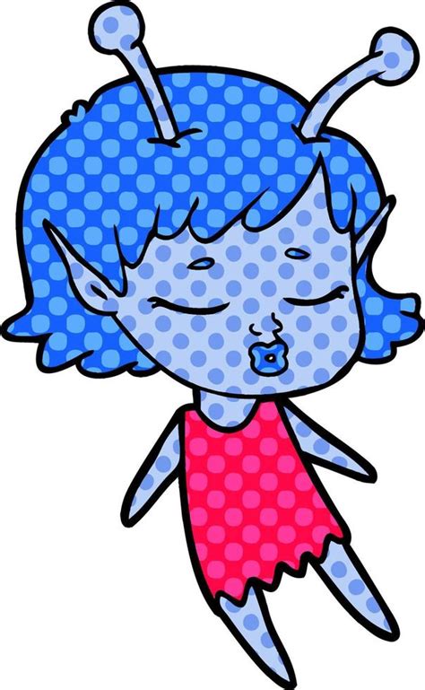 Cute Alien Girl Cartoon 12416708 Vector Art At Vecteezy