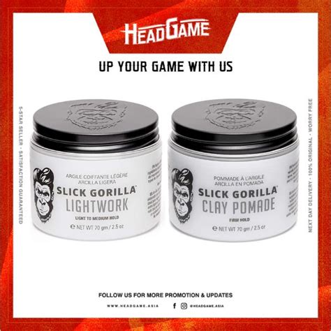 Slick Gorilla Lightwork Hair Styling Clay Pomade 70g Shopee Malaysia