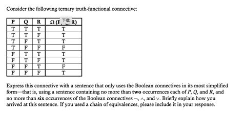Consider The Following Ternary Truth Functional